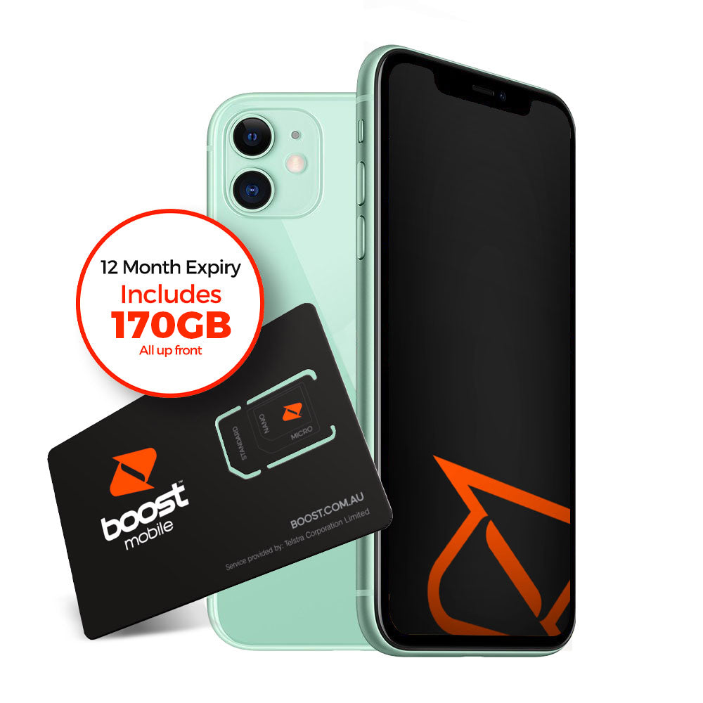 iPhone 11 Premium Refurbished phone & 12 month SIM - Boost Mobile