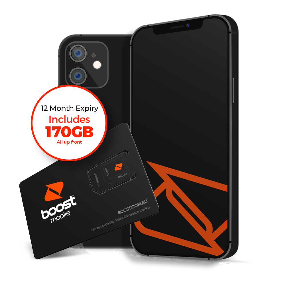 iPhone 12 Premium Refurbished Phone + 12 Month SIM - Boost Mobile